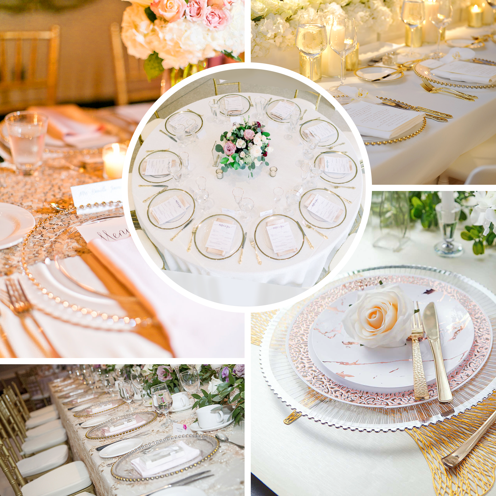 Clear Sunray Wavy Rim Acrylic Plastic Charger Plates, Round Dinner ...