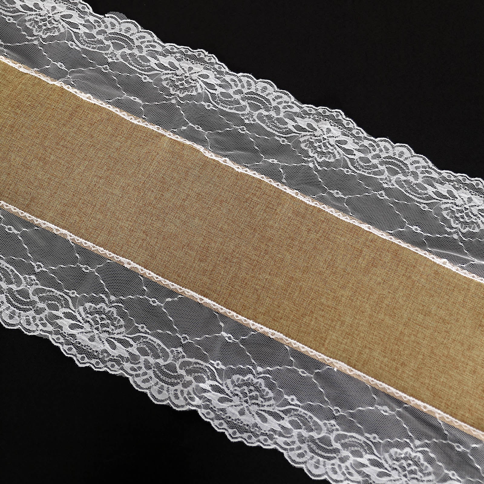 Faux Burlap Lace Table Runner - Rustic Decor – eHomemart