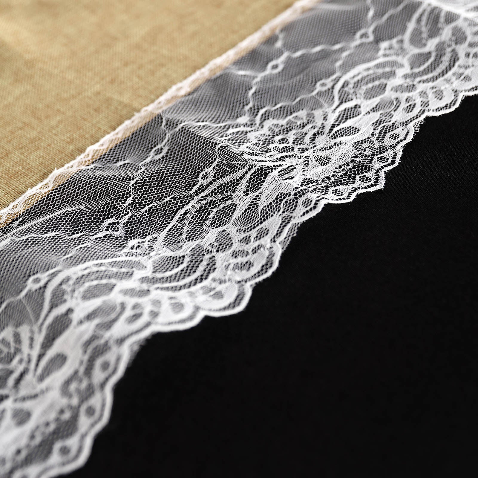 Faux Burlap Lace Table Runner - Rustic Decor – eHomemart