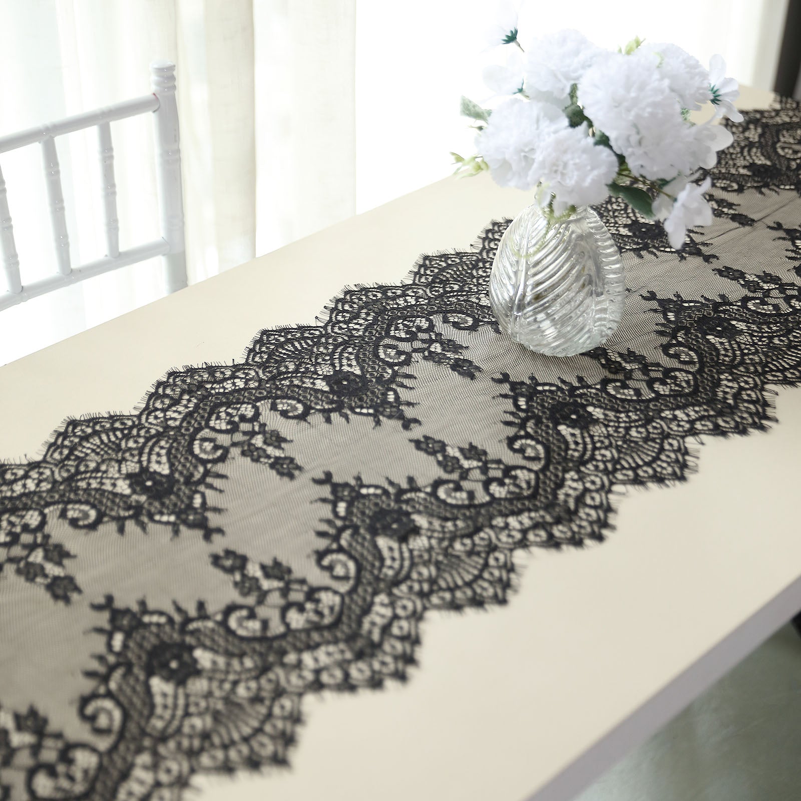 Premium Lace Table Runner with Scalloped Edges – eHomemart