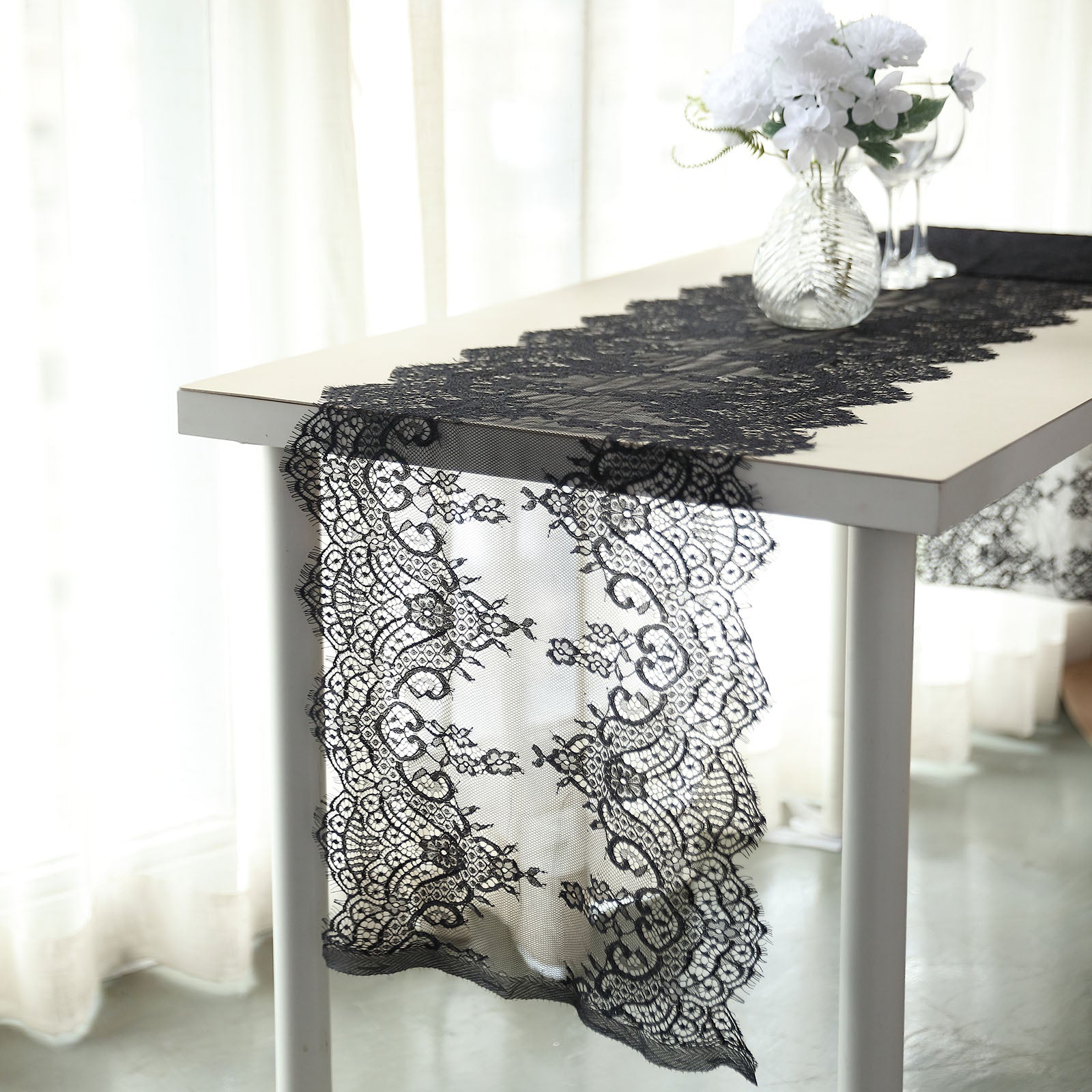 Premium Lace Table Runner with Scalloped Edges – eHomemart