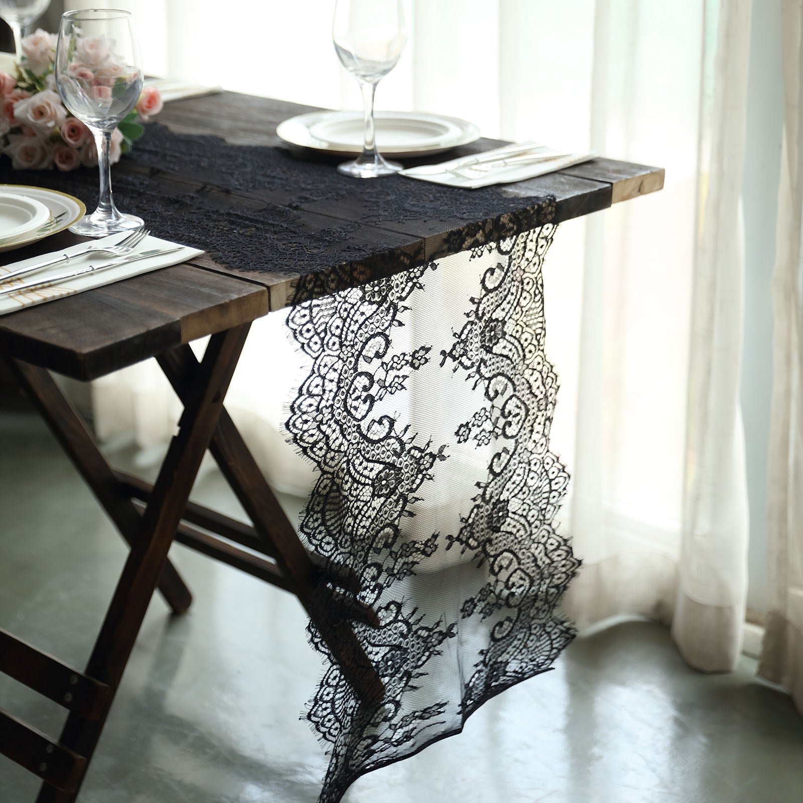 Premium Lace Table Runner with Scalloped Edges – eHomemart