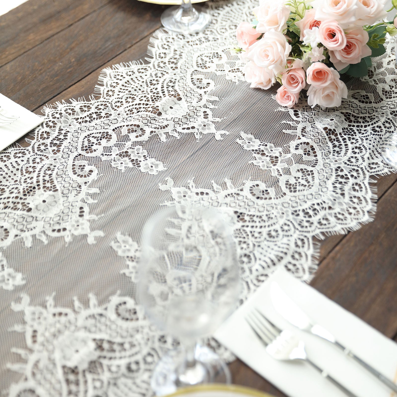 Premium Lace Table Runner with Scalloped Edges – eHomemart