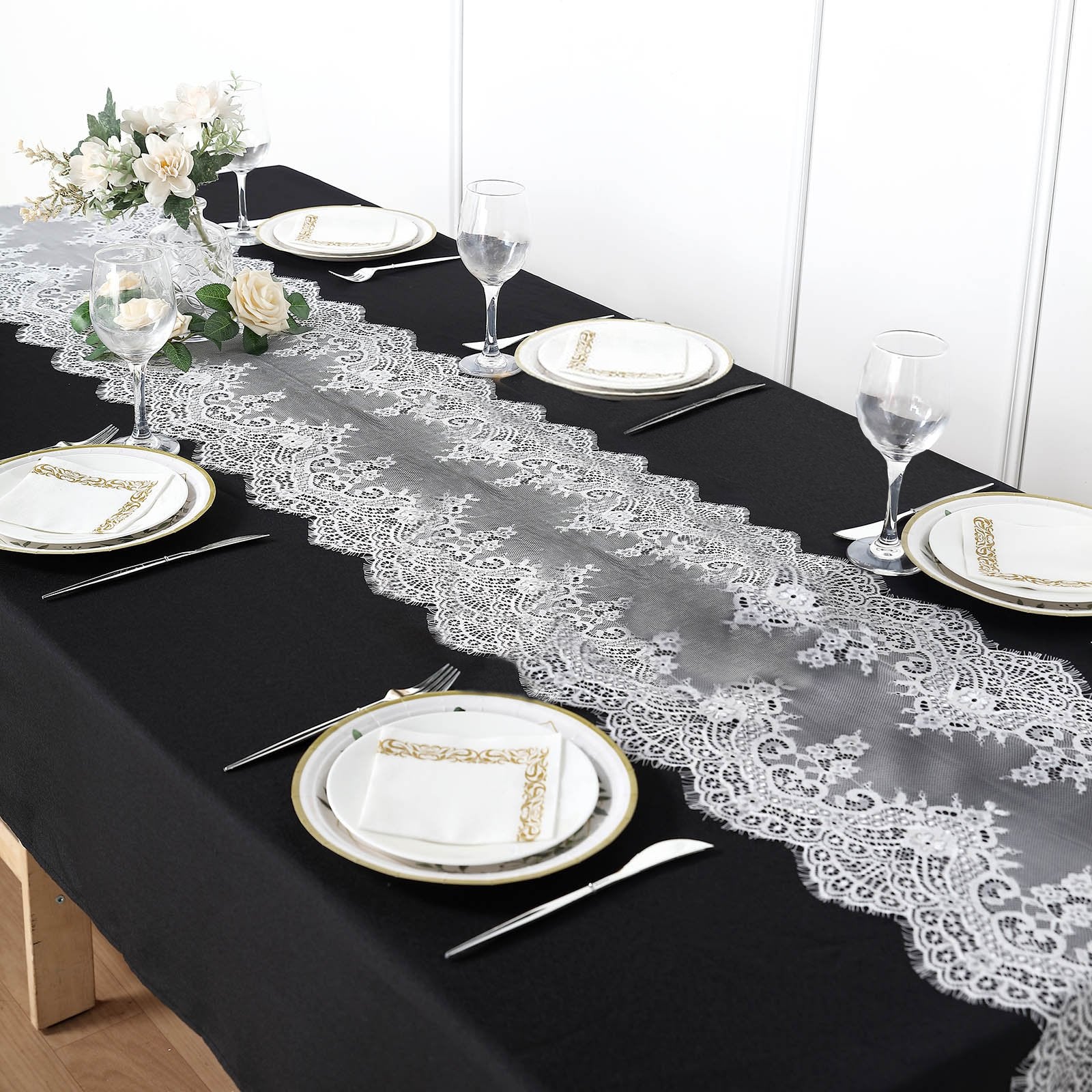 Premium Lace Table Runner with Scalloped Edges – eHomemart