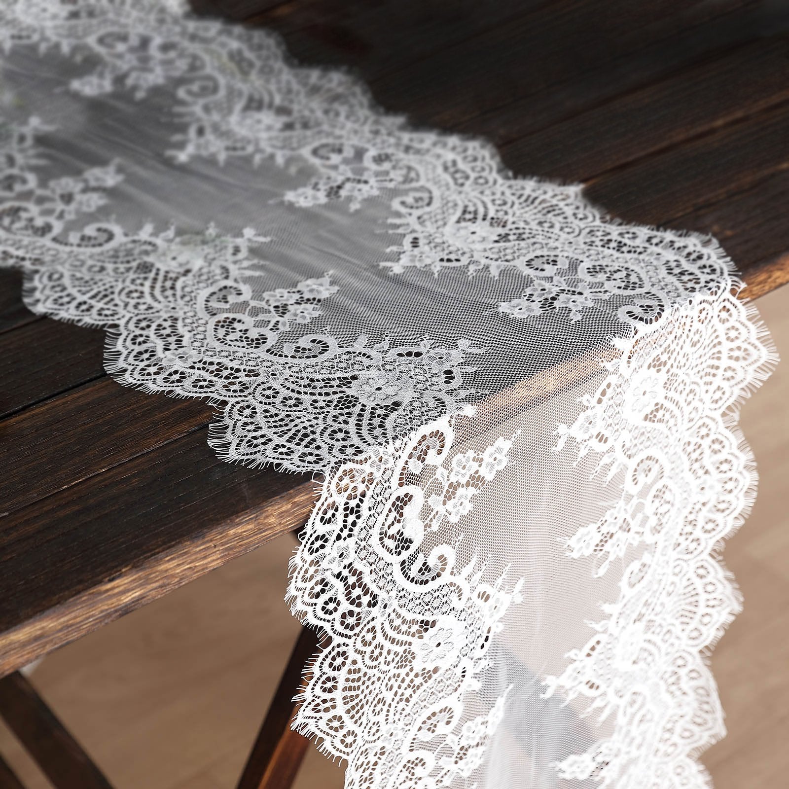 Premium Lace Table Runner with Scalloped Edges – eHomemart