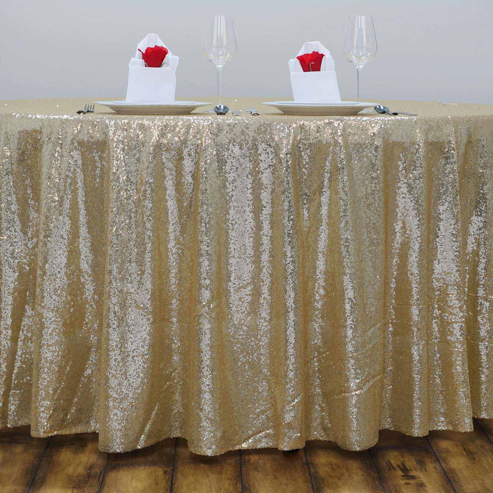 Seamless Premium Sequin Round Tablecloth, Sparkly Tablecloth 132 ...