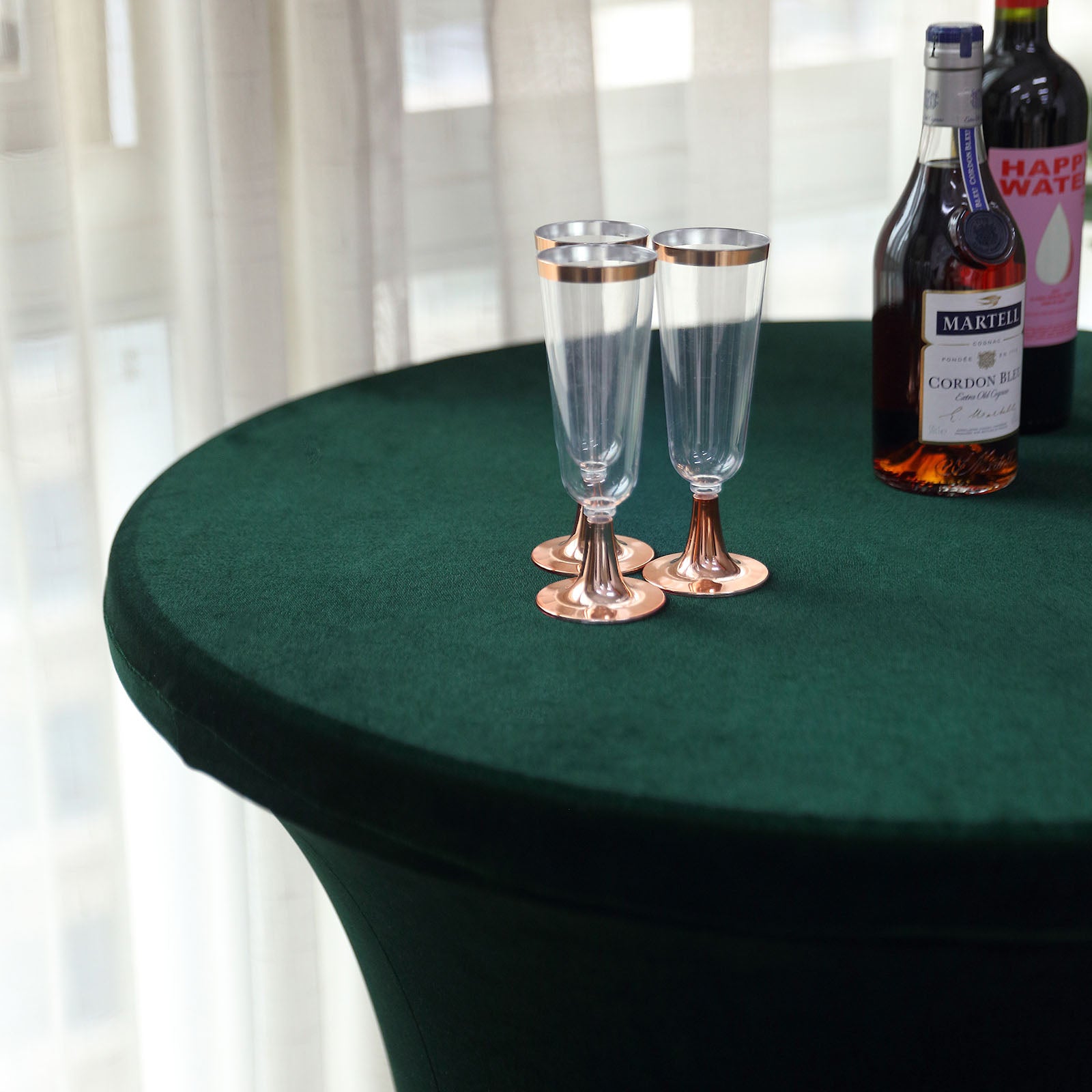 Premium Smooth Velvet Spandex Fit Cocktail Tablecloth With Foot Pockets ...