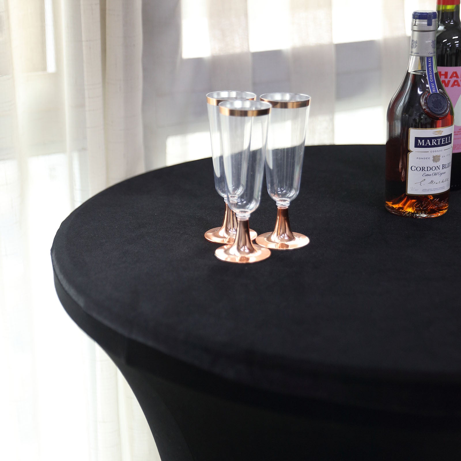 Premium Smooth Velvet Spandex Fit Cocktail Tablecloth With Foot Pockets ...