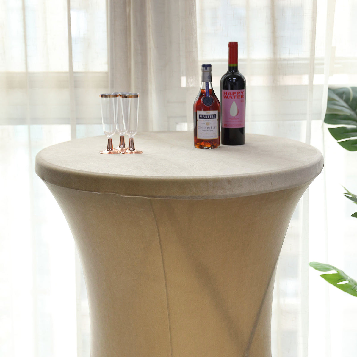 Premium Smooth Velvet Spandex Fit Cocktail Tablecloth With Foot Pockets ...