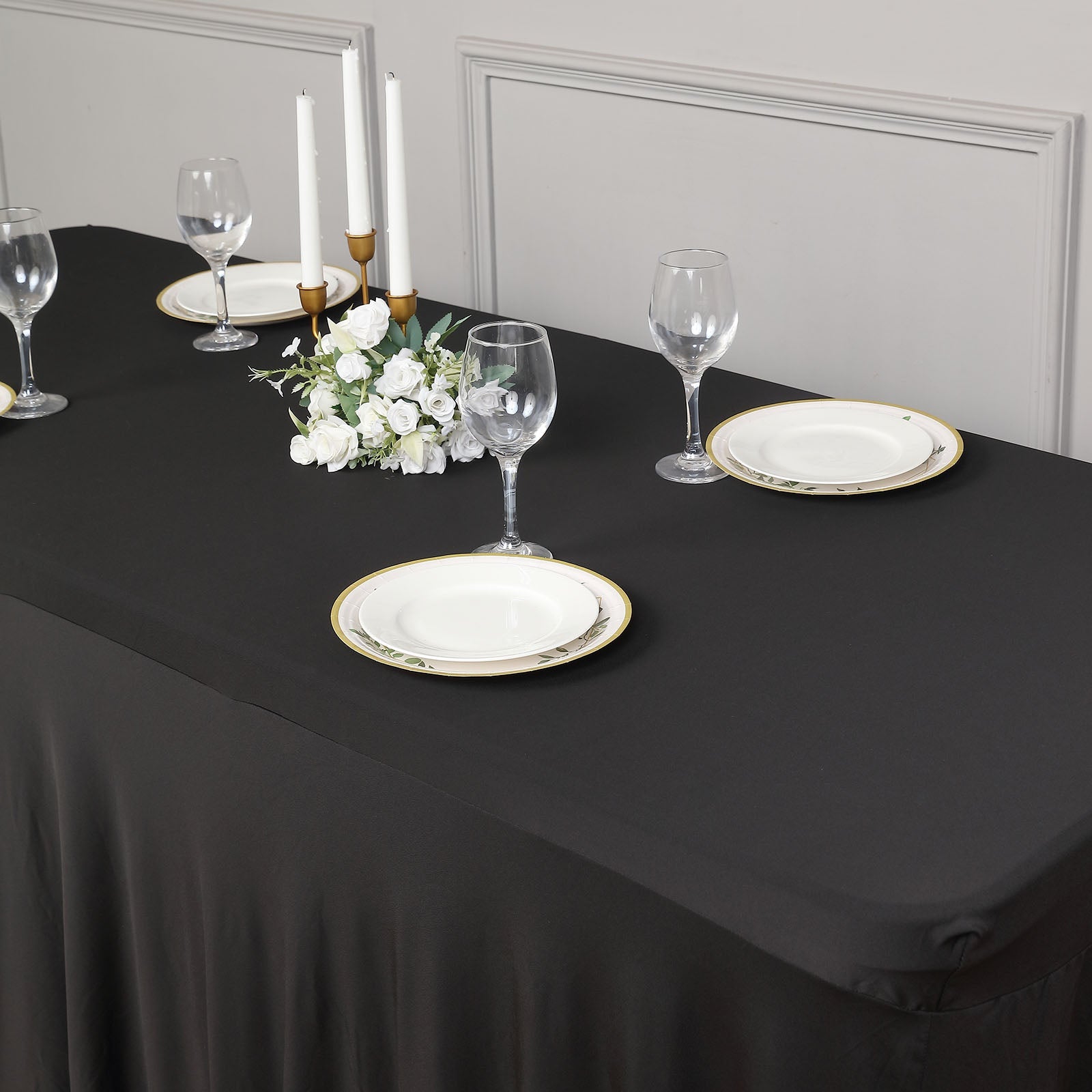 Wavy Spandex Fitted Rectangle Tablecloth With Ruffles – eHomemart