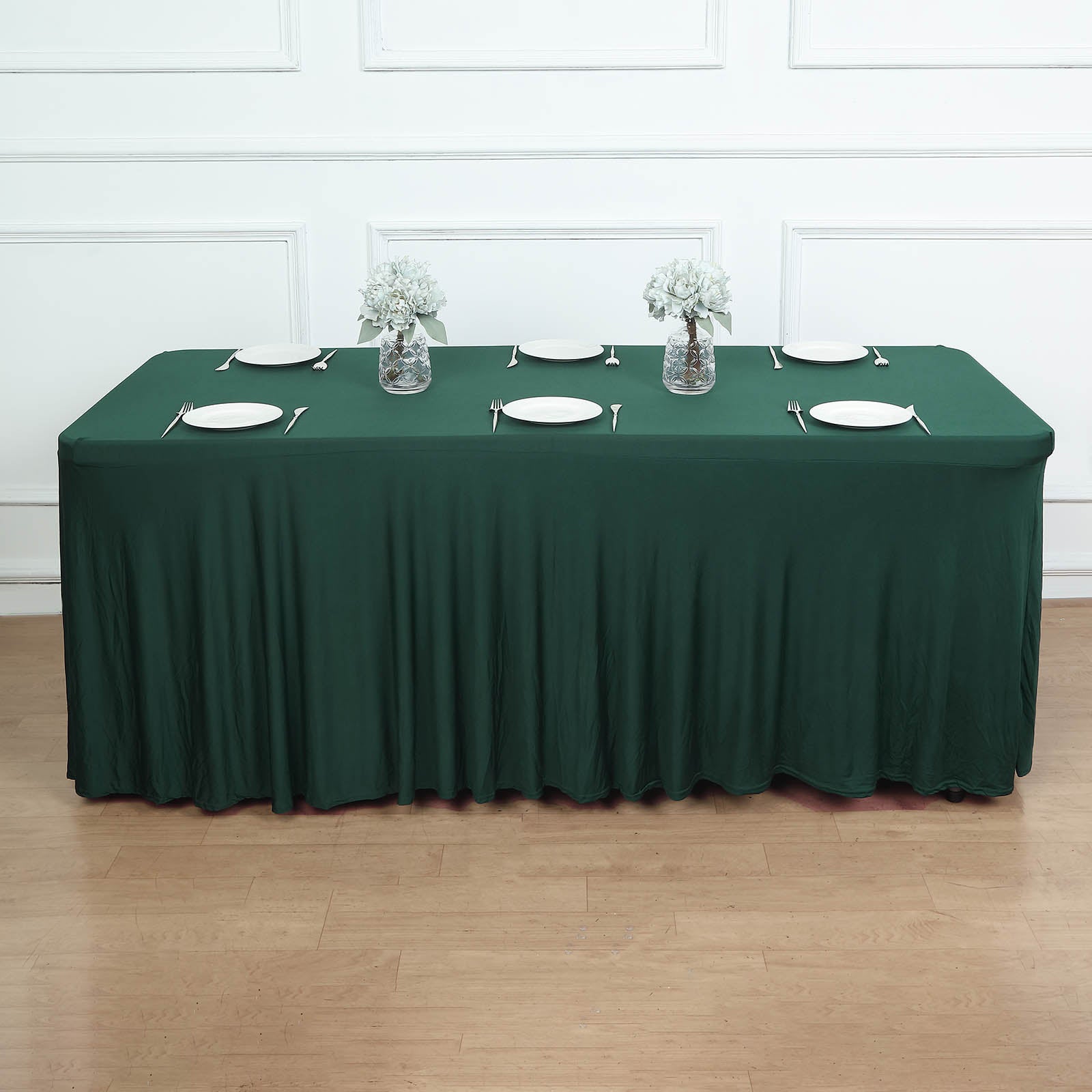 Wavy Spandex Fitted Rectangle Tablecloth With Ruffles – eHomemart