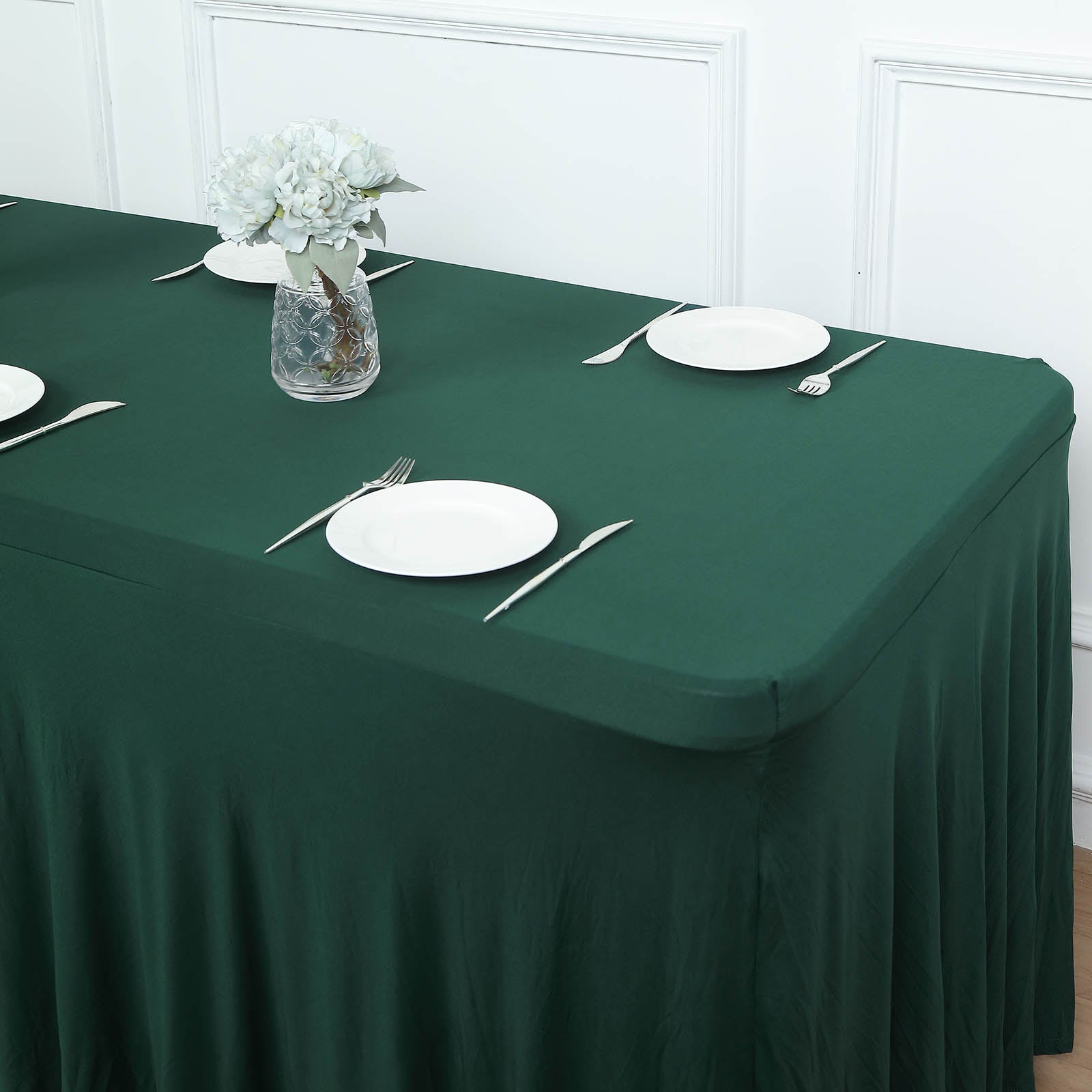 Wavy Spandex Fitted Rectangle Tablecloth With Ruffles – eHomemart