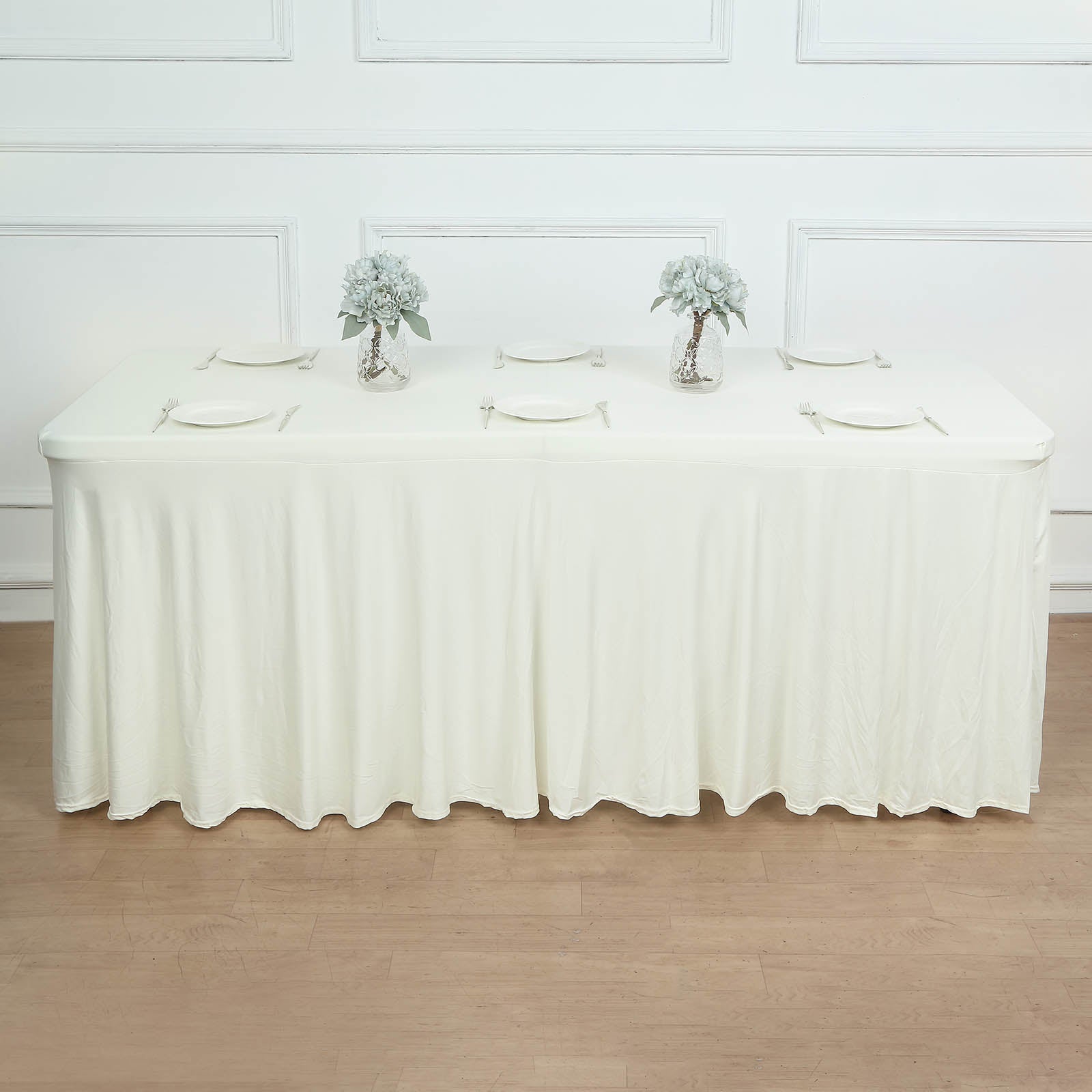 Wavy Spandex Fitted Rectangle Tablecloth With Ruffles – eHomemart