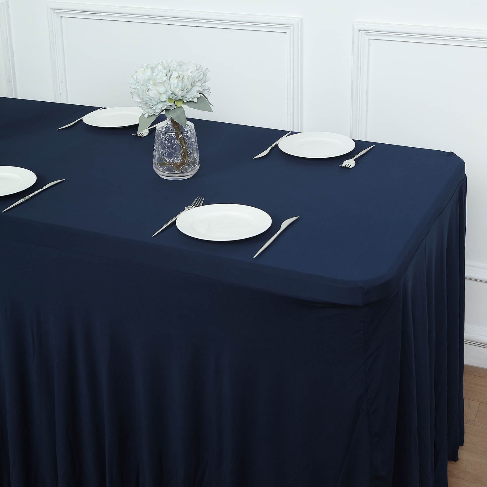 Wavy Spandex Fitted Rectangle Tablecloth With Ruffles – eHomemart