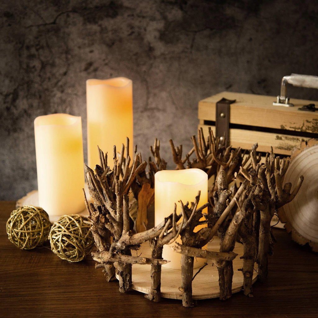 Rustic wooden candle holders store