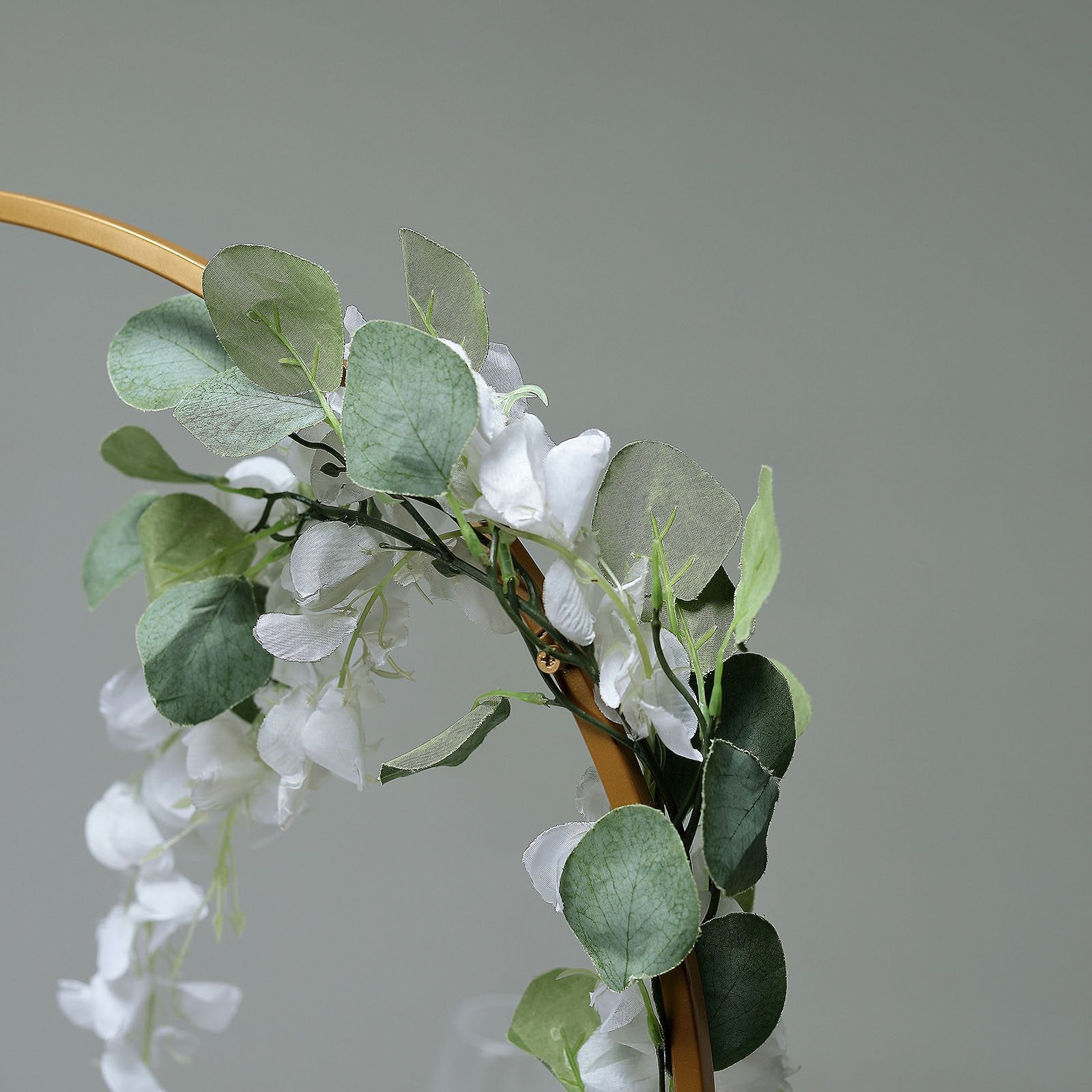 Round Arc Centerpiece, Metal Hoop Wreath Tabletop Decor | eHomemart