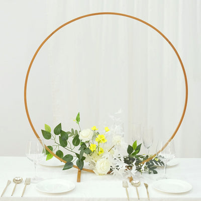 Metal Round Hoop Centerpiece, Self Standing Table Floral Wreath Frame ...