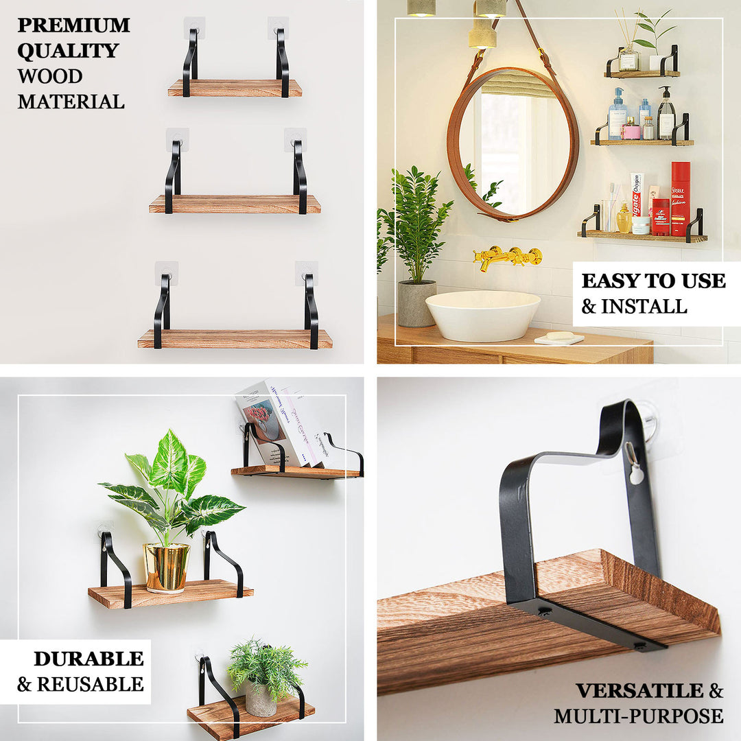 Rustic Wood Wall Shelf Materials Meangood Floating Shelves Wall